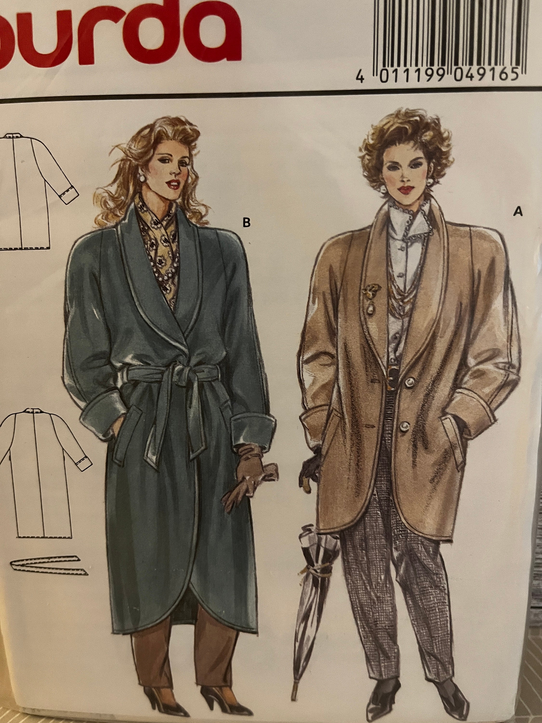 Burda Sewing Pattern 4916, Women's Jackets, Vintage Sewing Pattern ...