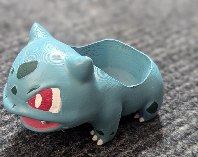Hand-painted Bulbasaur Planter | Garden Succulent Pokemon - Etsy