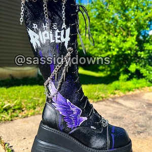 Rhea Ripley, WWE, Custom Faux Leather Boots - Etsy