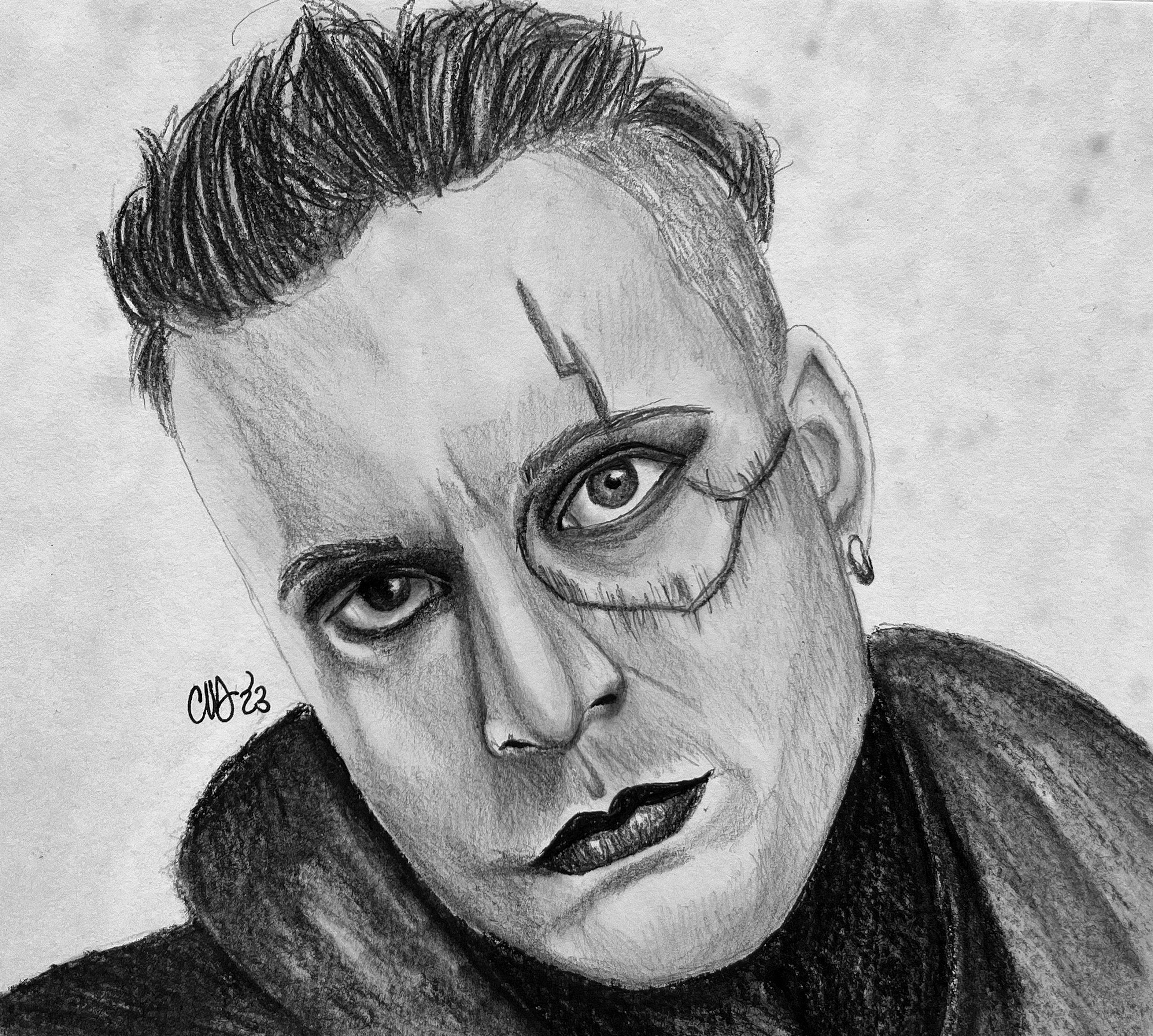 Justin Morrow, Motionless in White, Custom Original Drawing 2023 - Etsy