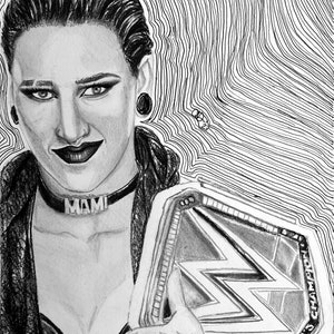 Rhea Ripley, WWE Champion 2023 Drawing - Etsy