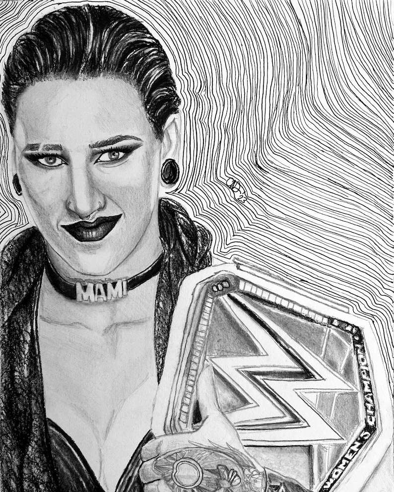 Rhea Ripley, WWE Champion 2023 Drawing - Etsy Singapore
