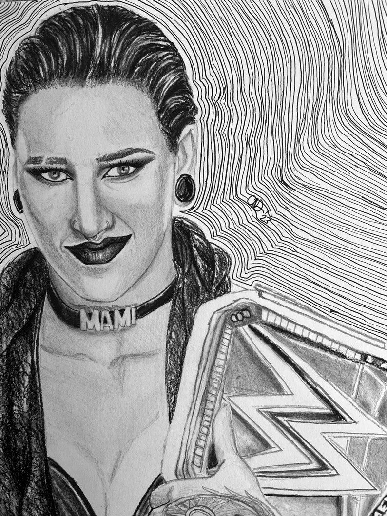 Rhea Ripley, WWE Champion 2023 Drawing - Etsy