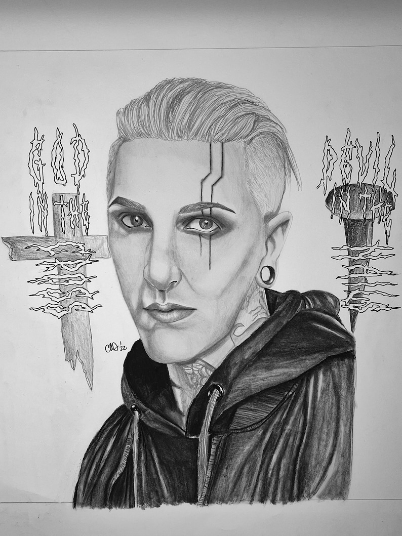 Chris Cerulli chris Motionless Motionless in White - Etsy Chris Cerulli chris Motionless Motionless in White - Etsy