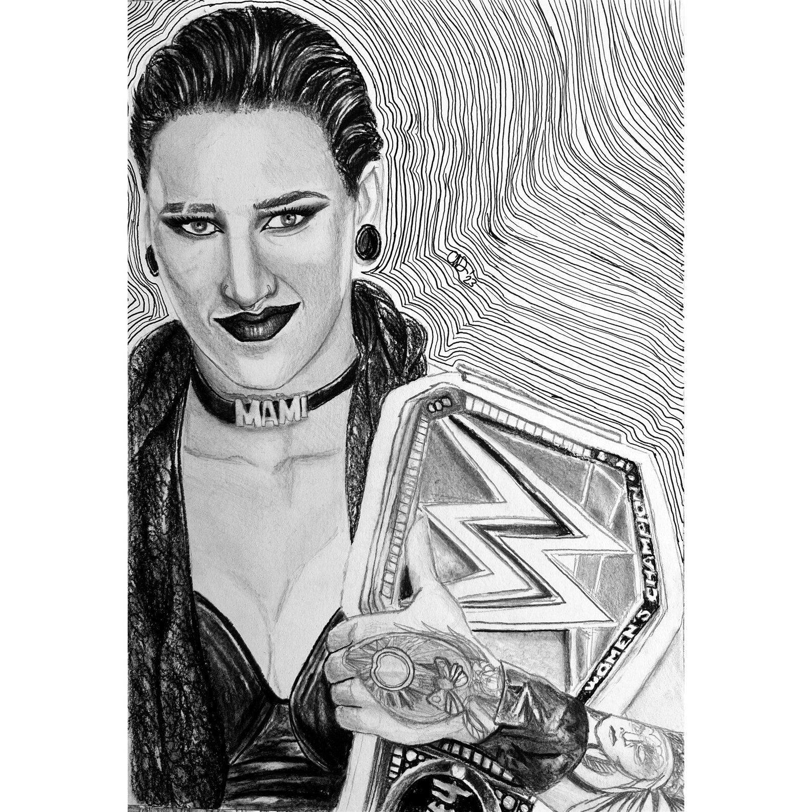 Rhea Ripley, WWE Champion 2023 Drawing - Etsy