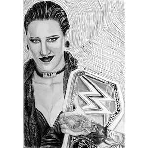 Rhea Ripley, WWE Champion 2023 Drawing - Etsy