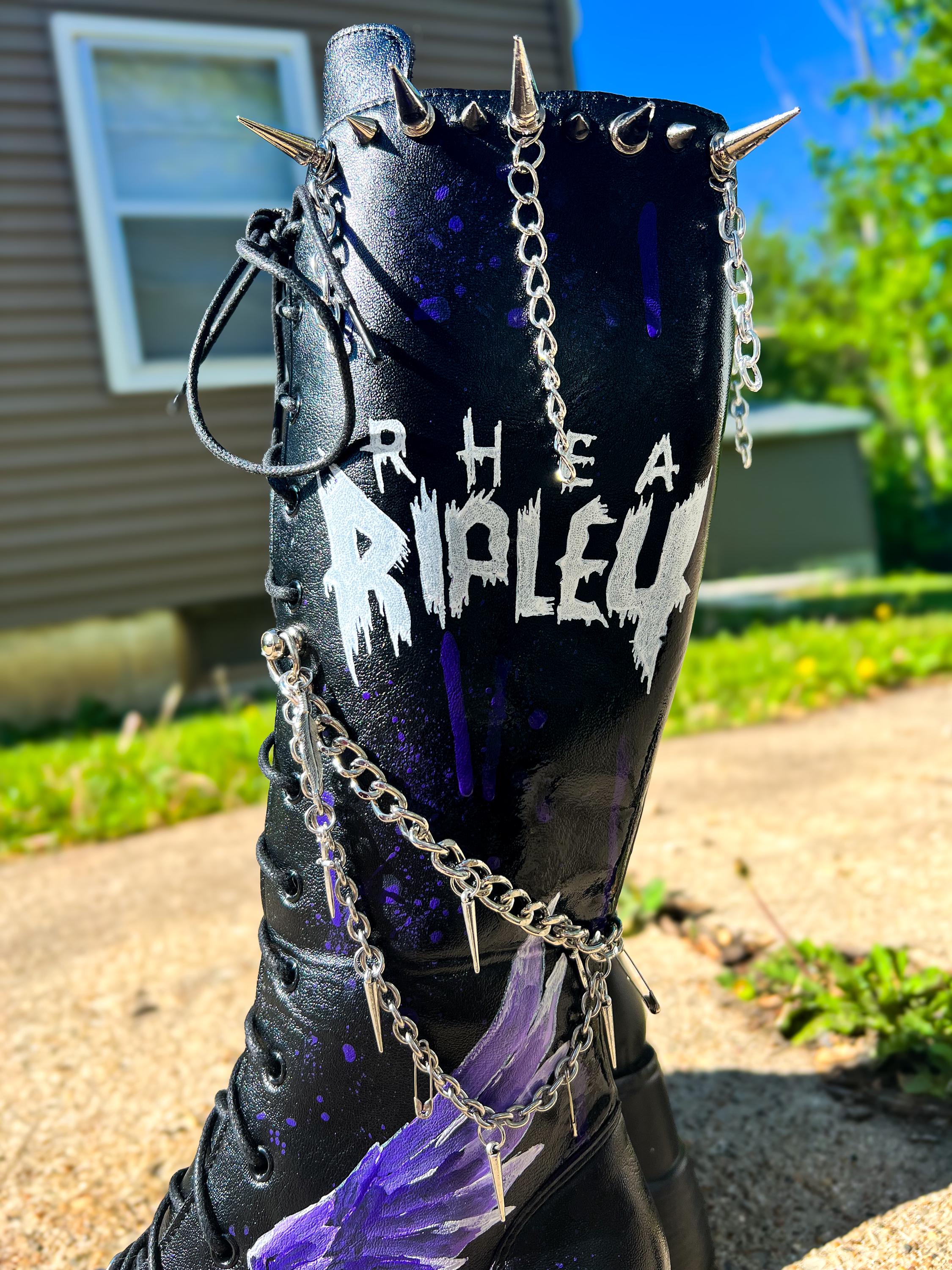 Rhea Ripley, WWE, Custom Faux Leather Boots - Etsy