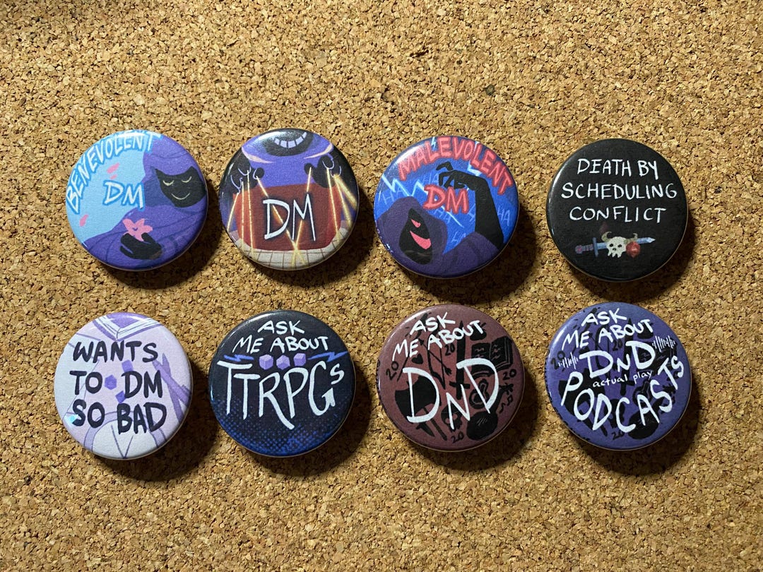 Dnd TTRPG Buttons | Pins | Conversation Starters | 1.5" - Etsy
