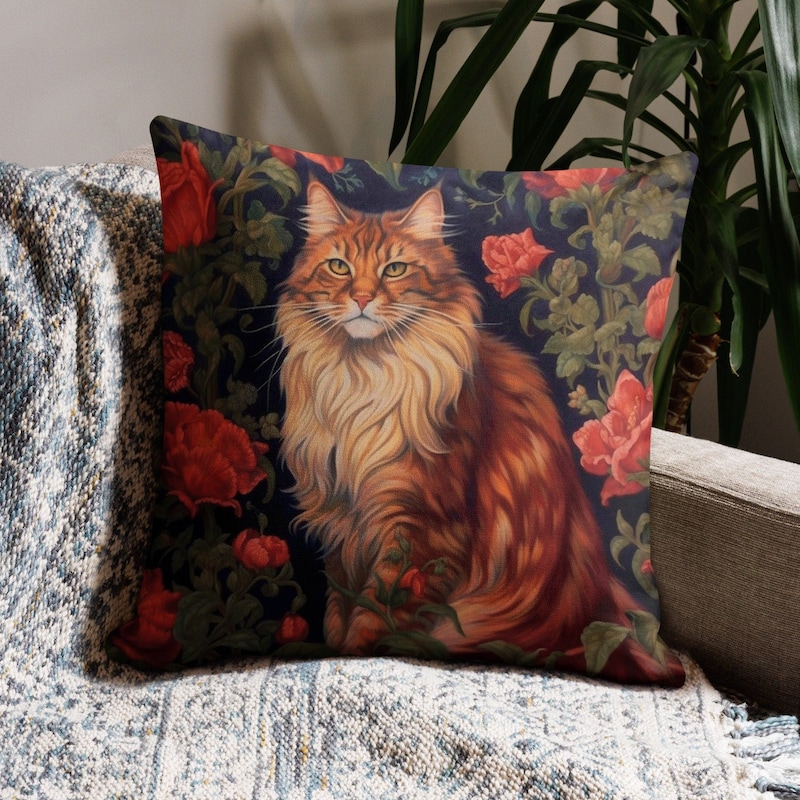 Cat Throw Pillow - Etsy