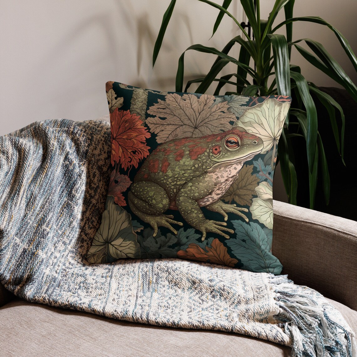 William Morris Inspired Toad Designer Pillow With Insert - Etsy
