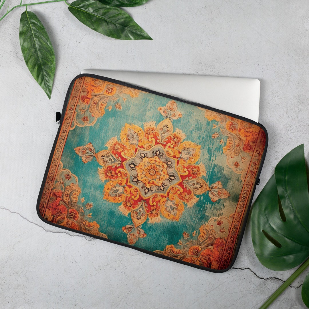 Boho Laptop Sleeve for MacBook Air, Vintage Turkish Rug Laptop MacBook ...