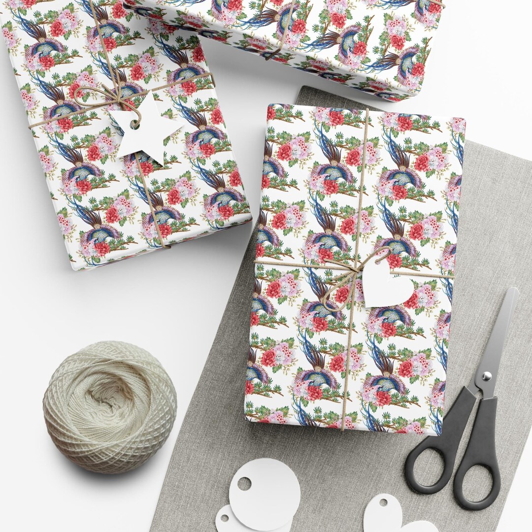 Hand-painted Oriental Phoenix Wrapping Paper - Inspired by Chinese ...