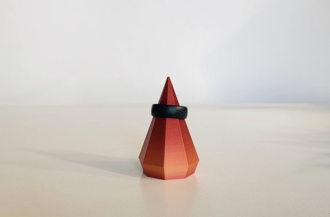 3D Printed Ring Holder Geometric Cone Minimalist Active 8 Sides and 6 ...
