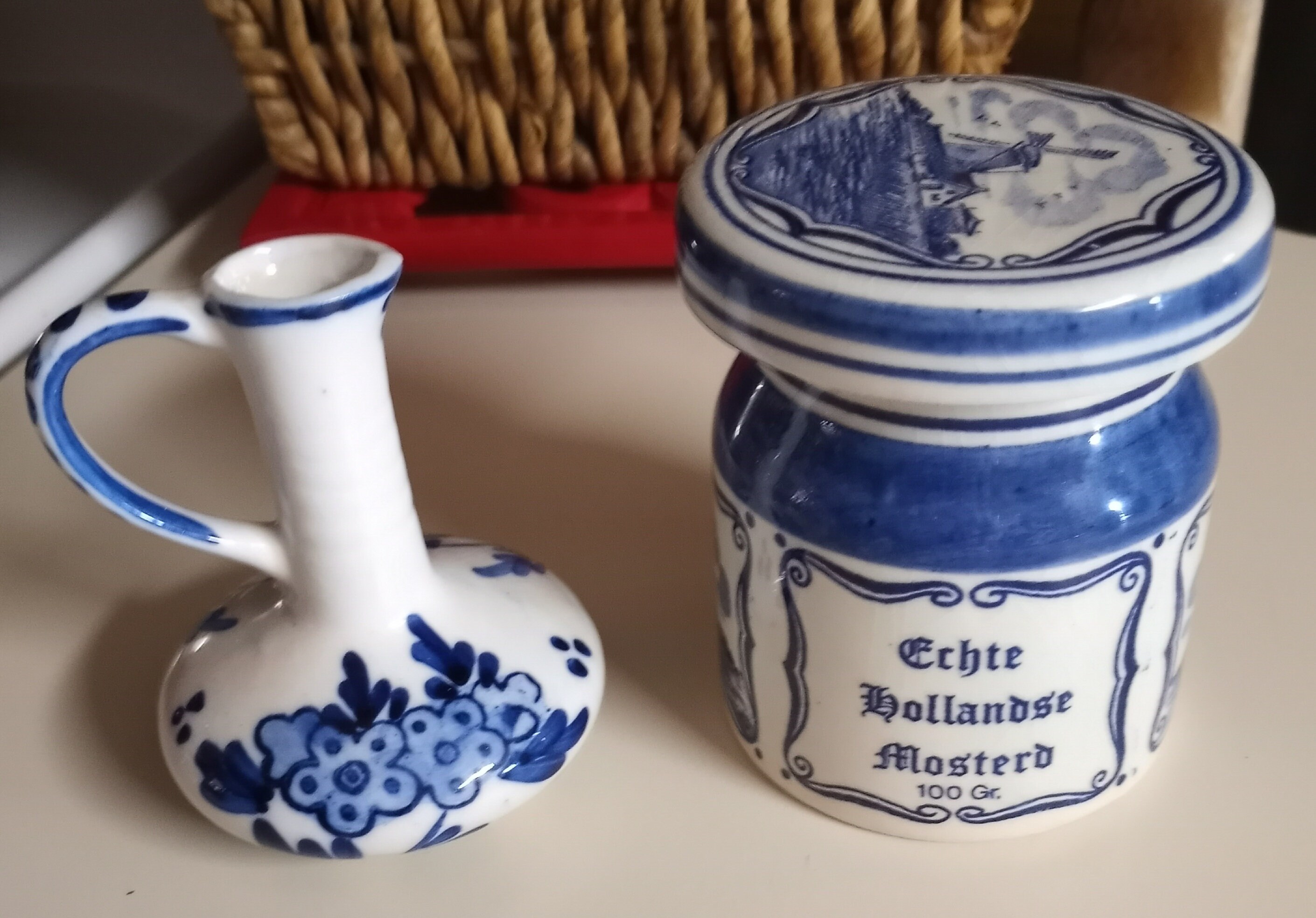 Vintage Delft Blue Trinket Box With Hand Painted Miniature Pitcher - Etsy