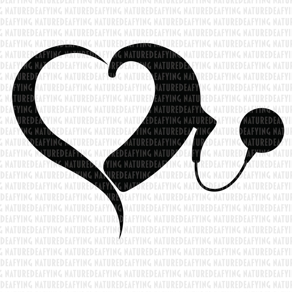 Heart Cochlear Implant Svg, Eps, Dxf, Png, Jpg - Etsy