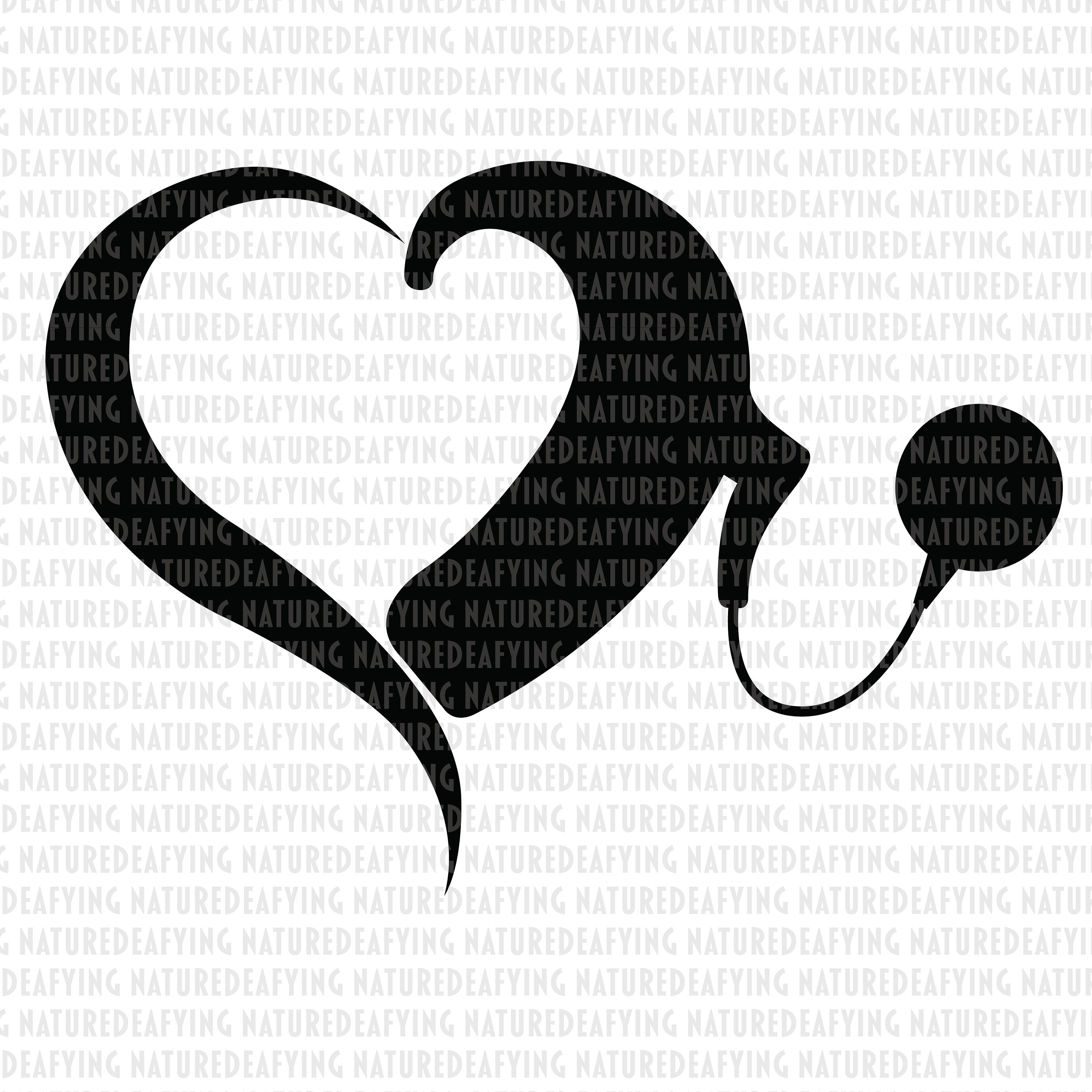 Heart Cochlear Implant Svg, Eps, Dxf, Png, Jpg - Etsy