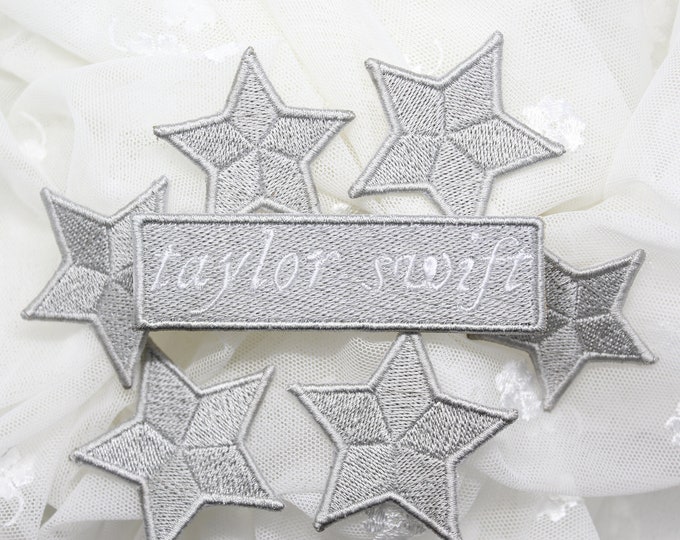 Taylor Swift Cardigan Inspired Stars and Tag Patch Set - 6 Stars ...