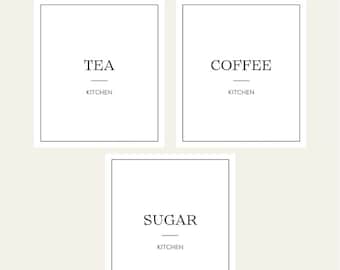 Coffee Sugar Tea Labels - Etsy