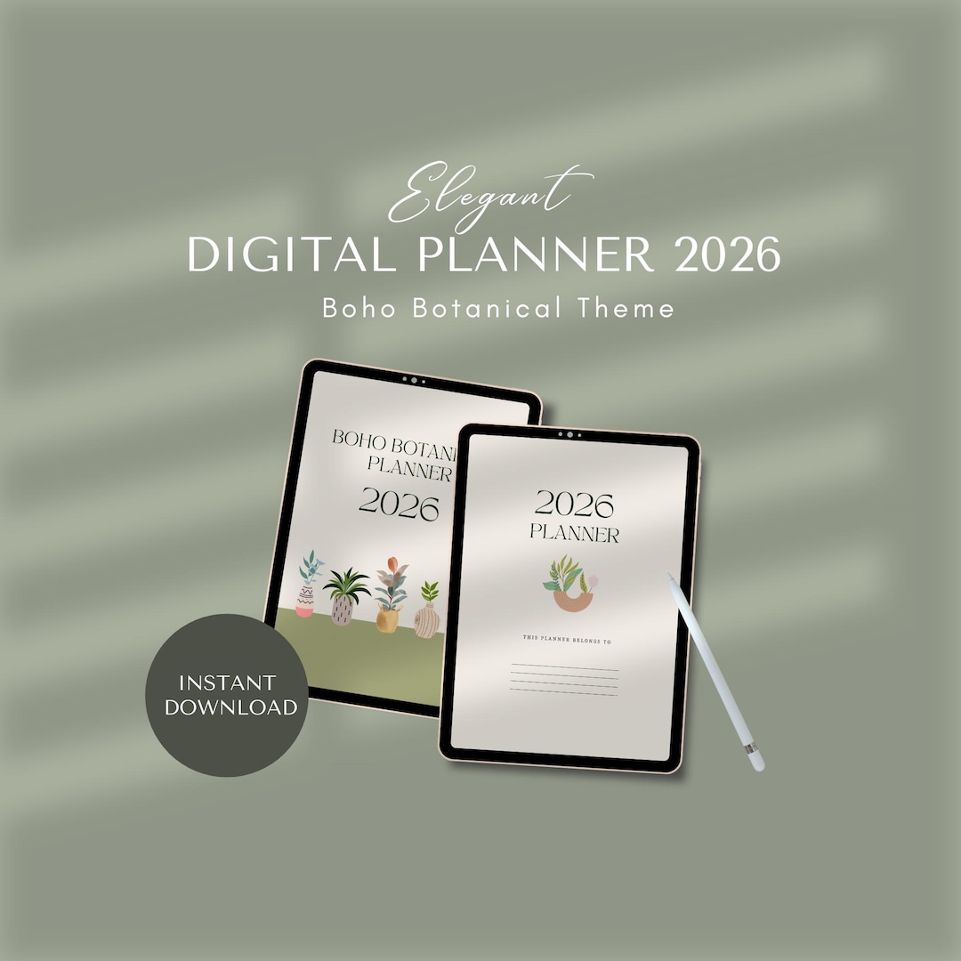 Boho Botanicals Digital Planner 2026 | Planner for iPad | Goodnotes ...