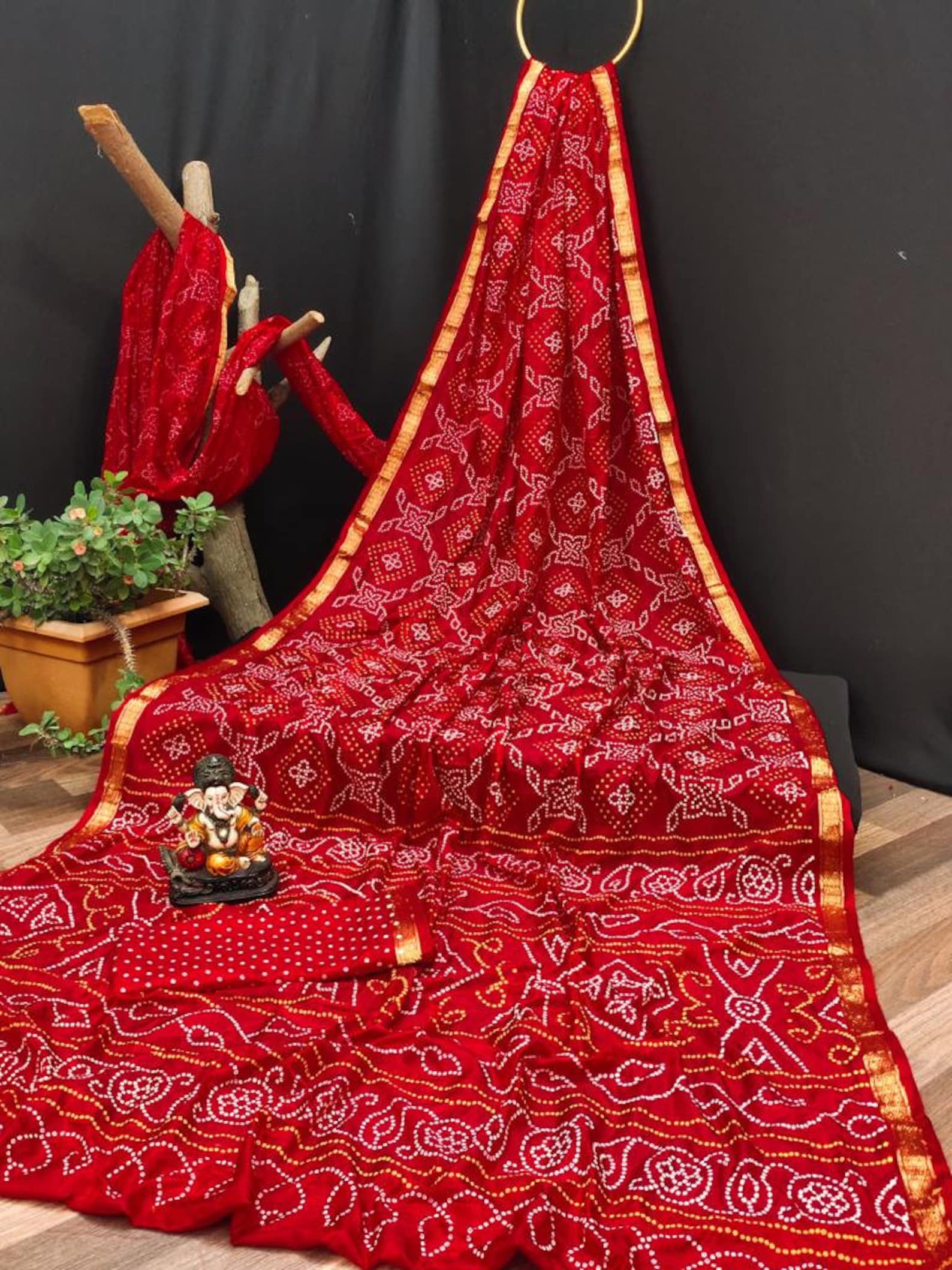 Women's Designer Soft Silk Bandhani Saree With Traditonal - Etsy India