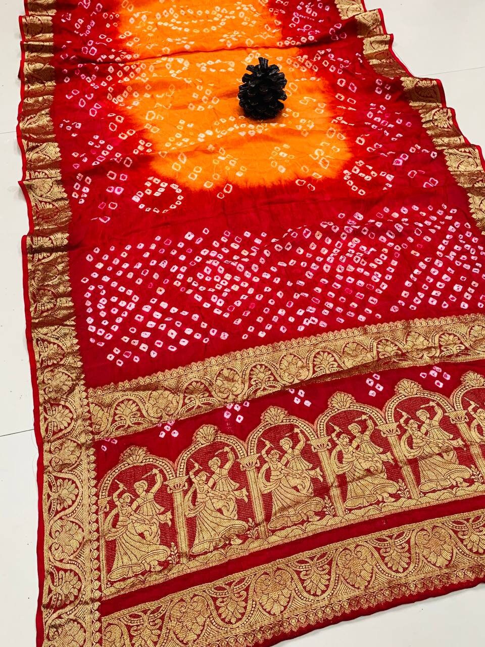 Bandhani Sareeshandcrafted Traditional Bandhani Sareebandhej - Etsy