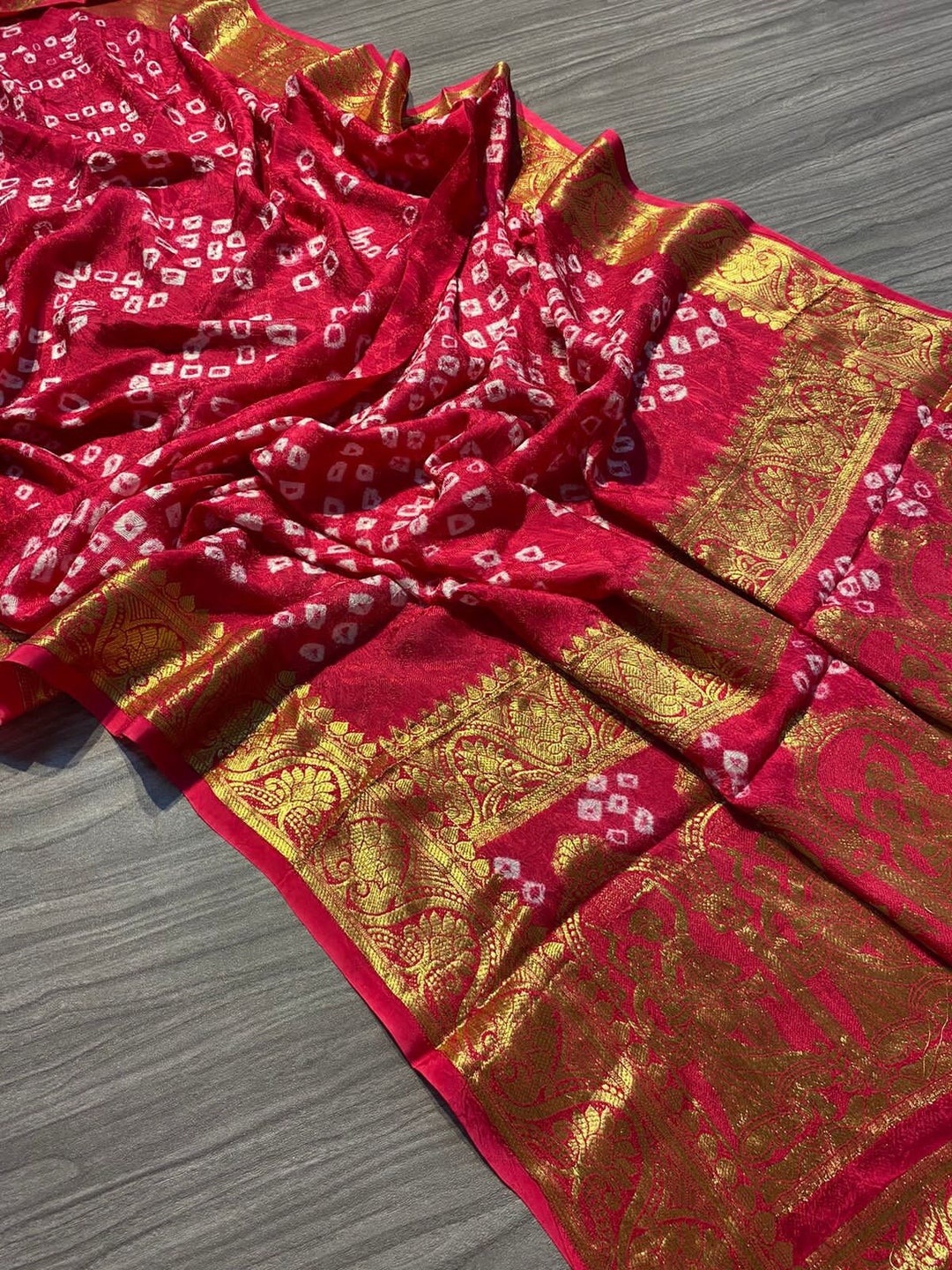 Handcrafted Traditional Bandhani Saree,buy Bandhani Sarees Online at ...