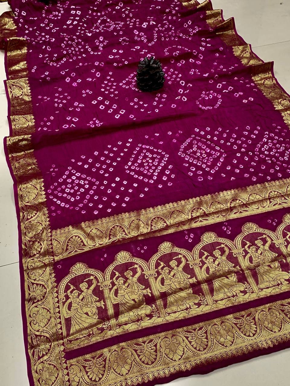 Bandhani Sareeshandcrafted Traditional Bandhani Sareebandhej - Etsy