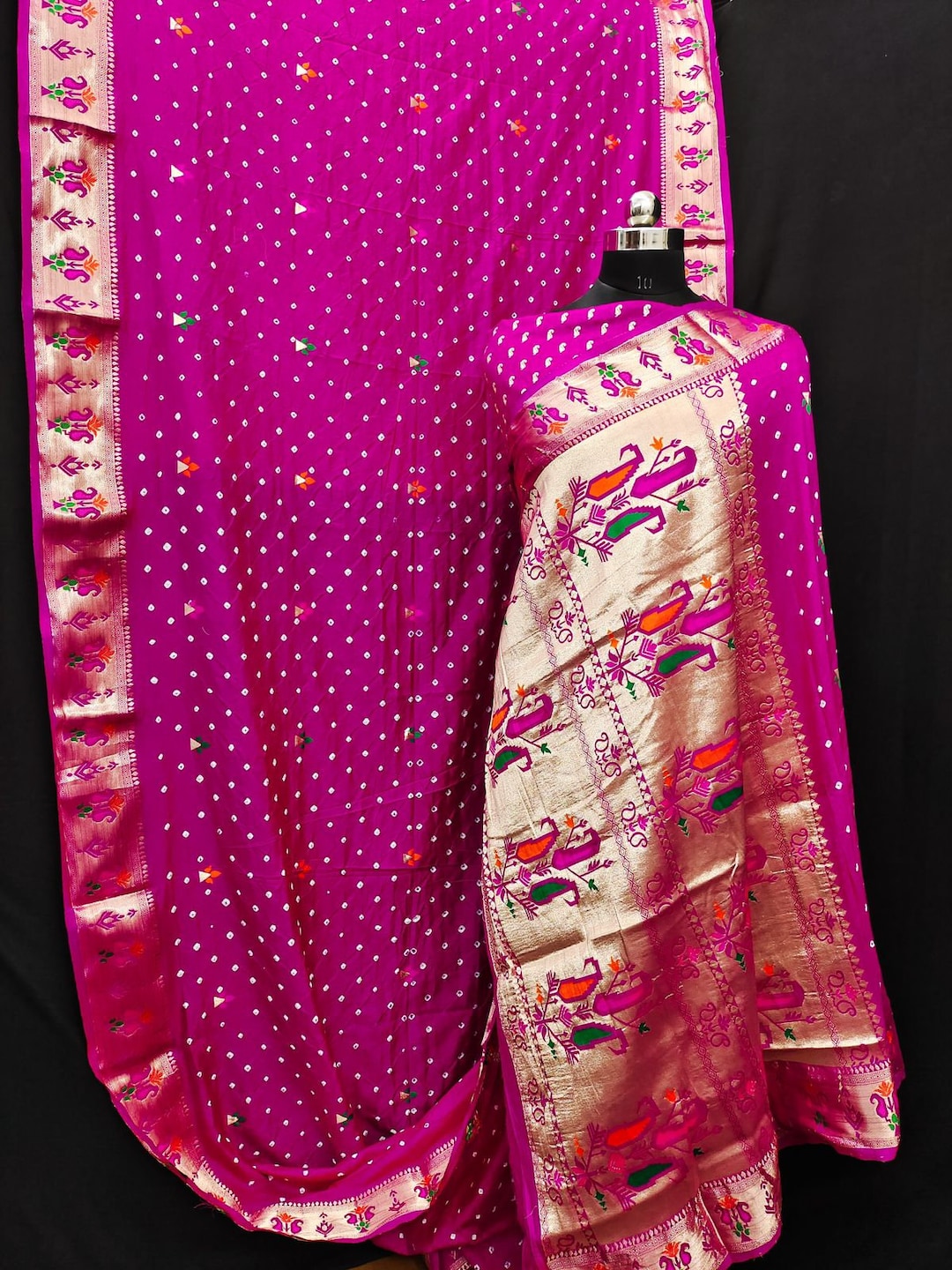 Paithani With Bandhej Collection ,handcrafted Traditional Bandhani ...