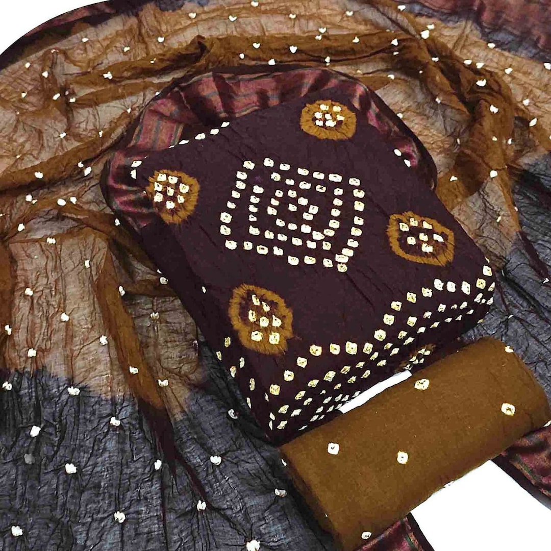 Bandhani Suit,bandhani Salwar Suit,salwar Suit,unstitched Bandhej Suits ...