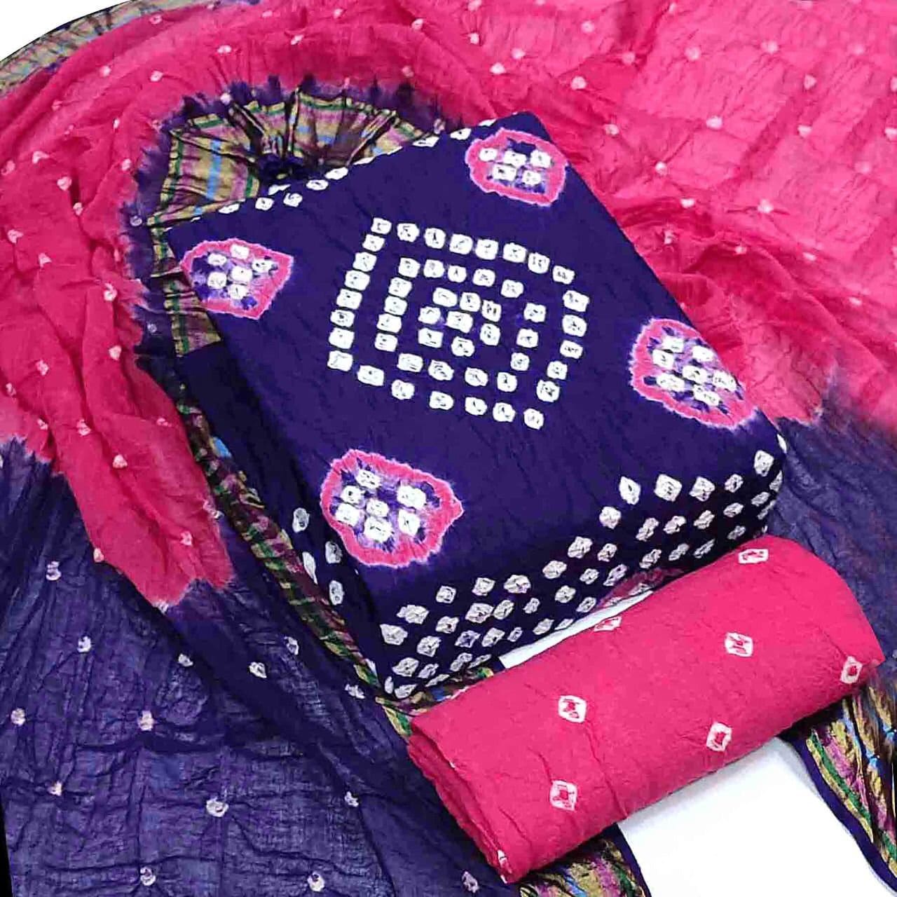 Bandhani Suit,bandhani Salwar Suit,salwar Suit,unstitched Bandhej Suits ...