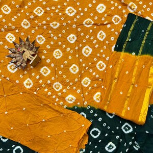 Tie Dye Bandhani Dress Material/cotton Handmade Handicraft Suit ...