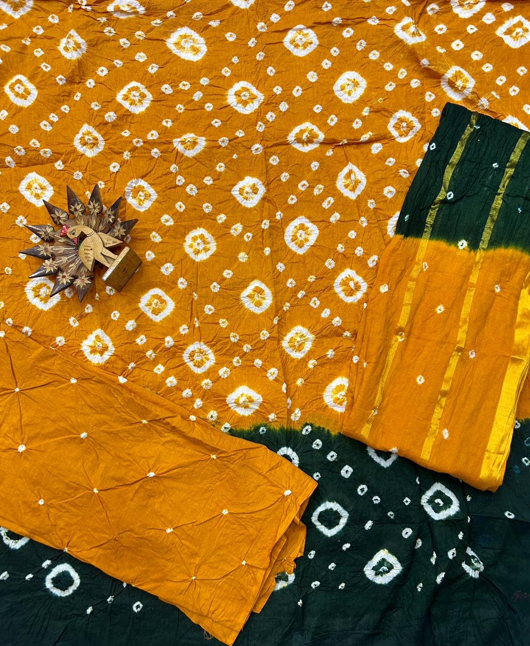 Tie Dye Bandhani Dress Material/cotton Handmade Handicraft Suit ...