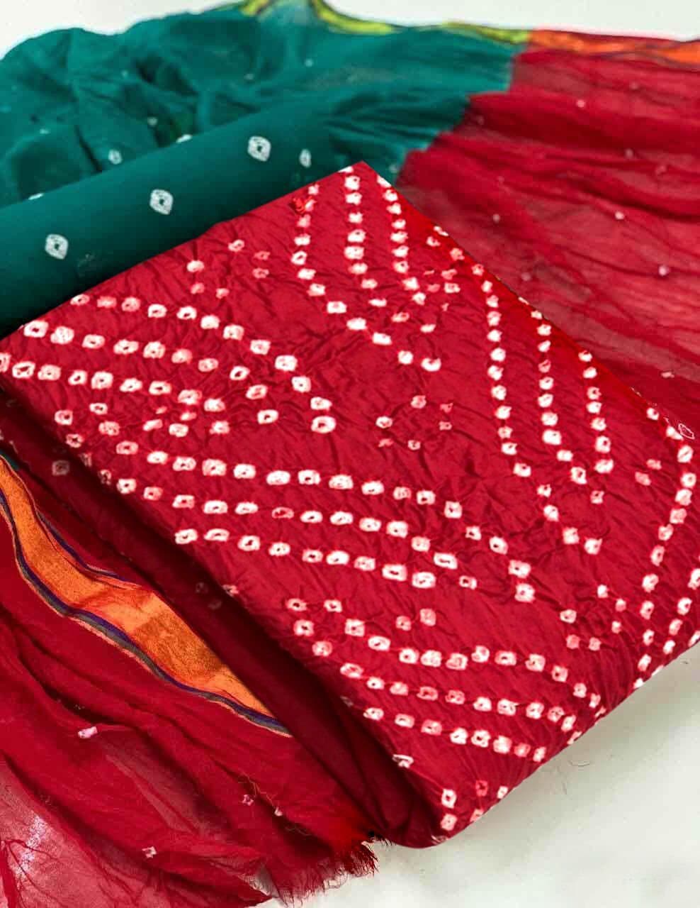 Bandhani Suit,bandhani Salwar Suit,salwar Suit,unstitched Bandhej Suits ...