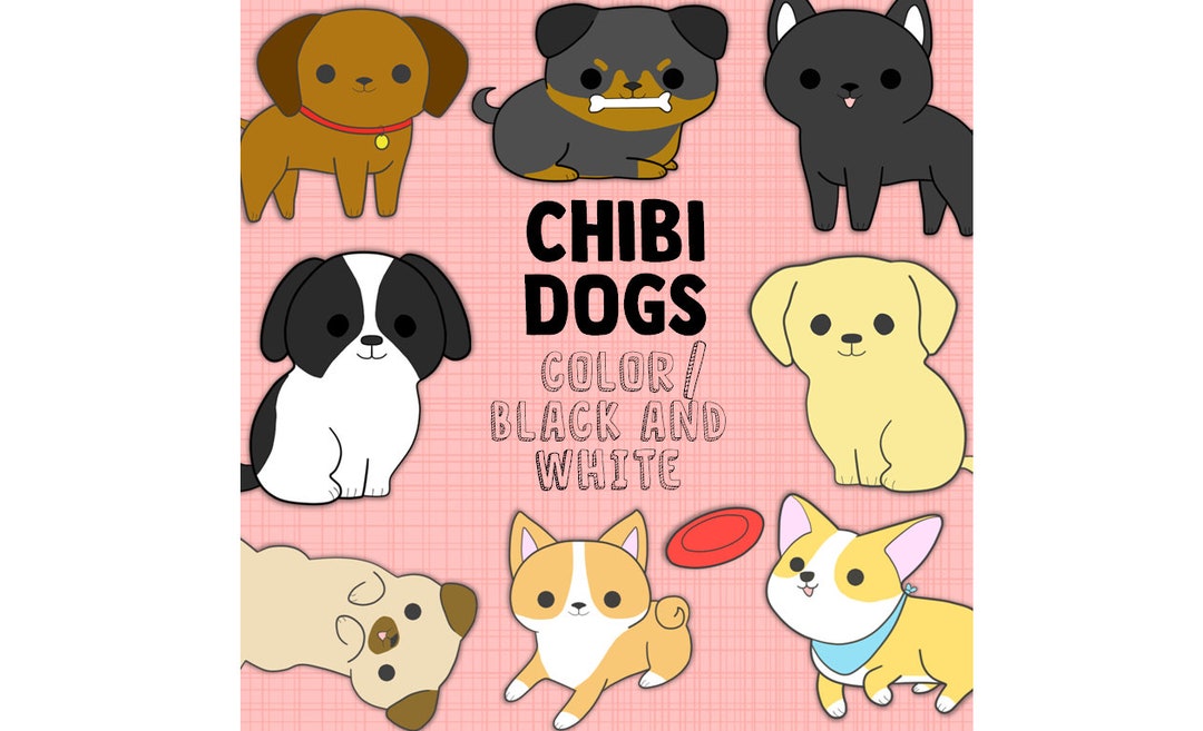 Chibi Dogs Clipart - PNG/SVG - 300 Dpi - Etsy