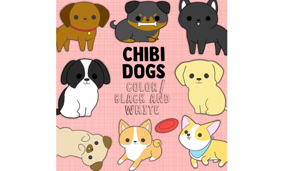 Chibi Dogs Clipart PNG/SVG 300 Dpi | Etsy