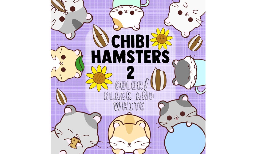 Chibi Hamsters 2 Clipart, Kawaii Hamster Clip Art, Digital Images ...
