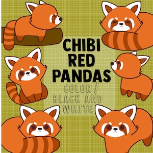 Chibi Red Panda Clipart - PNG/SVG - 300 Dpi - Etsy