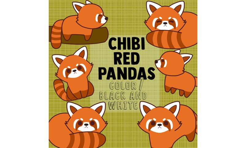 Chibi Red Panda Clipart - PNG/SVG - 300 Dpi - Etsy