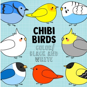 Chibi Bird Clipart - PNG/SVG - 300 Dpi - Etsy