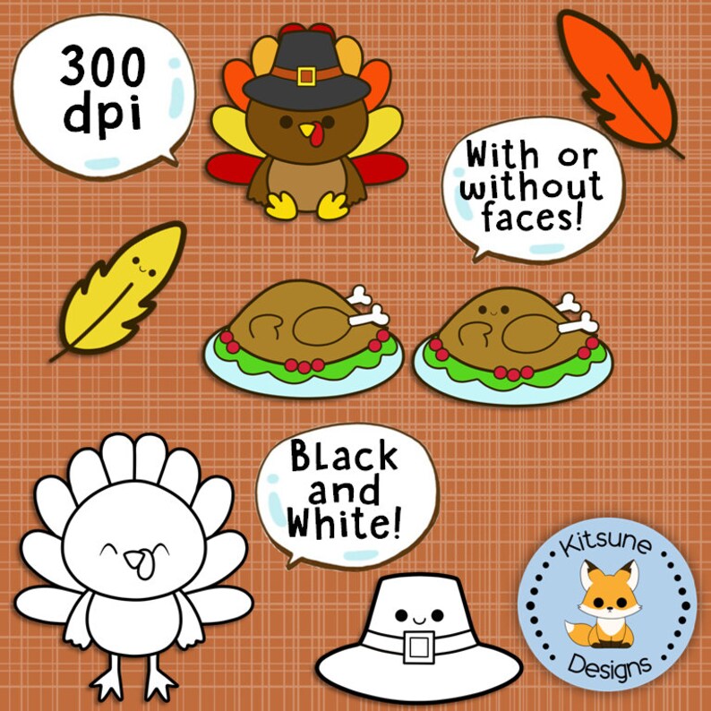 Chibi Turkey Clipart - PNG - 300 Dpi - Etsy