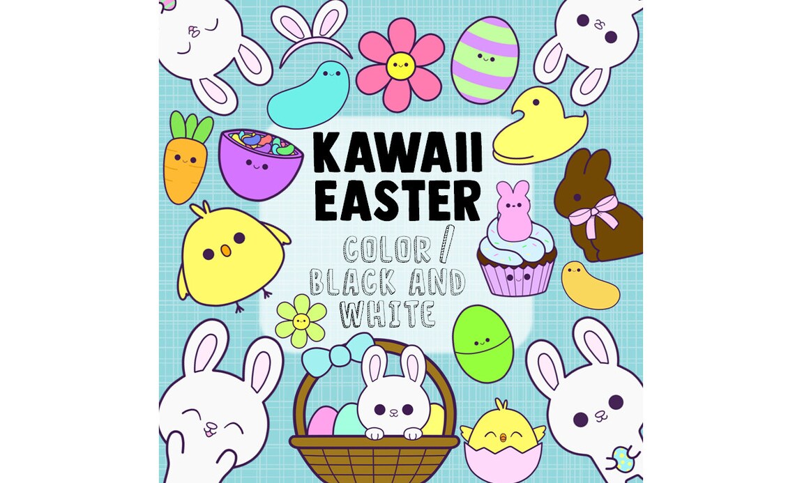 Kawaii Oster Clipart PNG/SVG 300 dpi - Etsy Schweiz