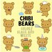 Chibi Bear Clipart, Kawaii Bear Clip Art, Animal Clipart, Forest ...