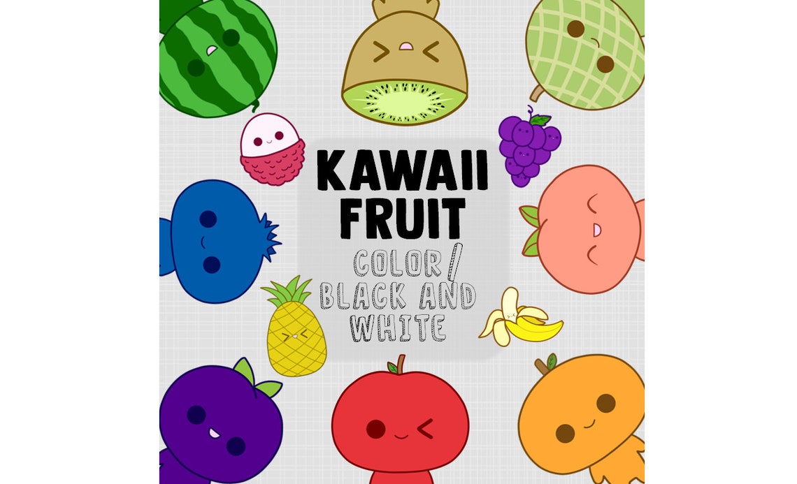 Kawaii Fruit Clipart, Cute Fruit, Kawaii Food, Fruit Slices, Fruit Clip ...