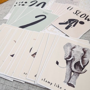 Movement Card Game - Kids Action Animal Card Activity - Preschool ...