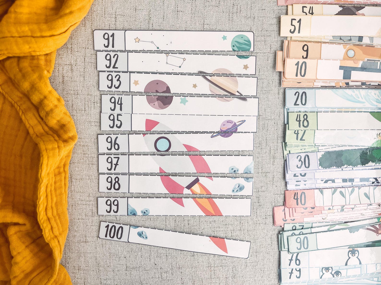 Counting Puzzles 1-100: Vertical Number Learning (printable) - Etsy