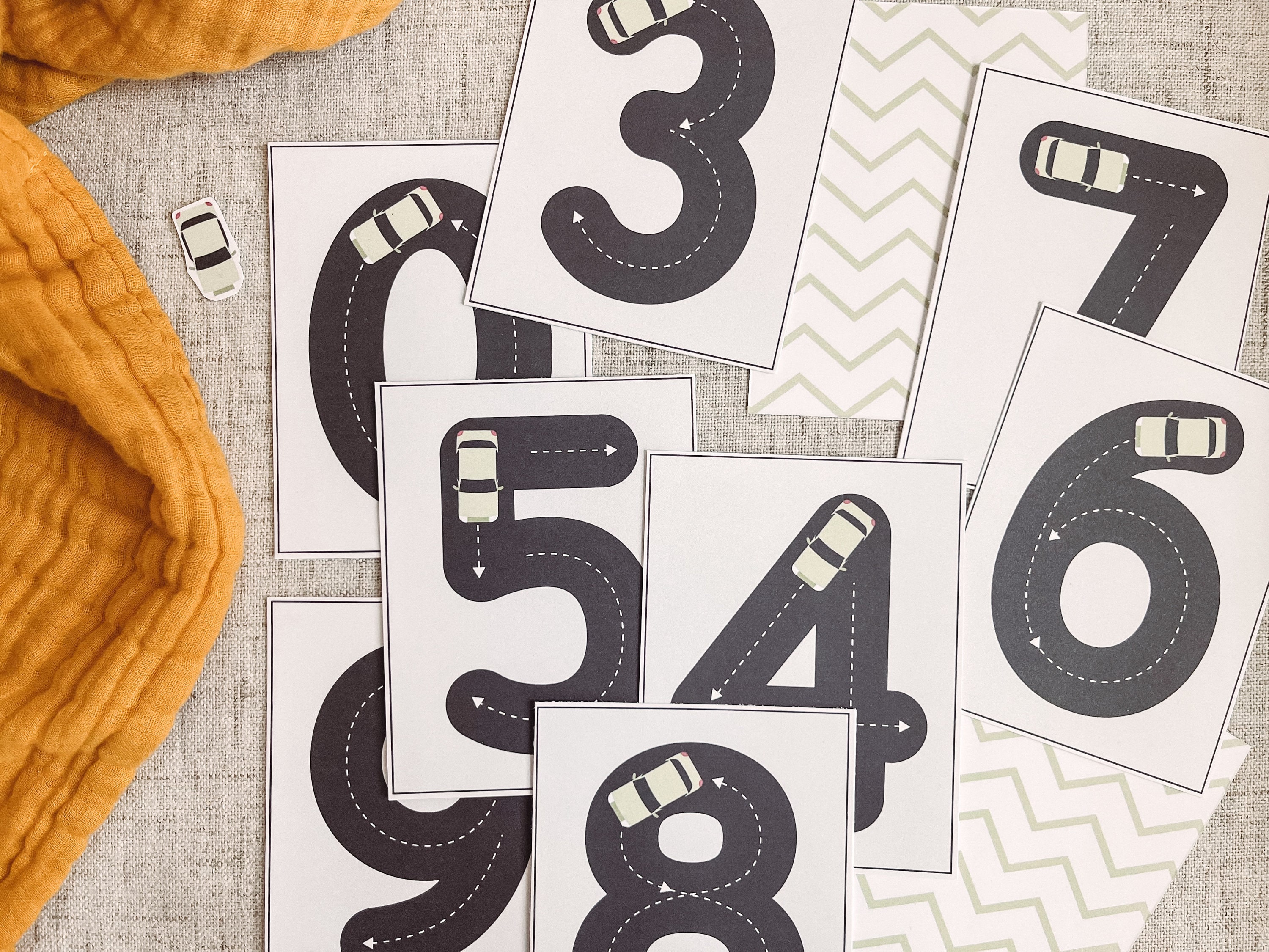 Number Racing Flashcards Tracing Activity Play and Learn Preschool and ...