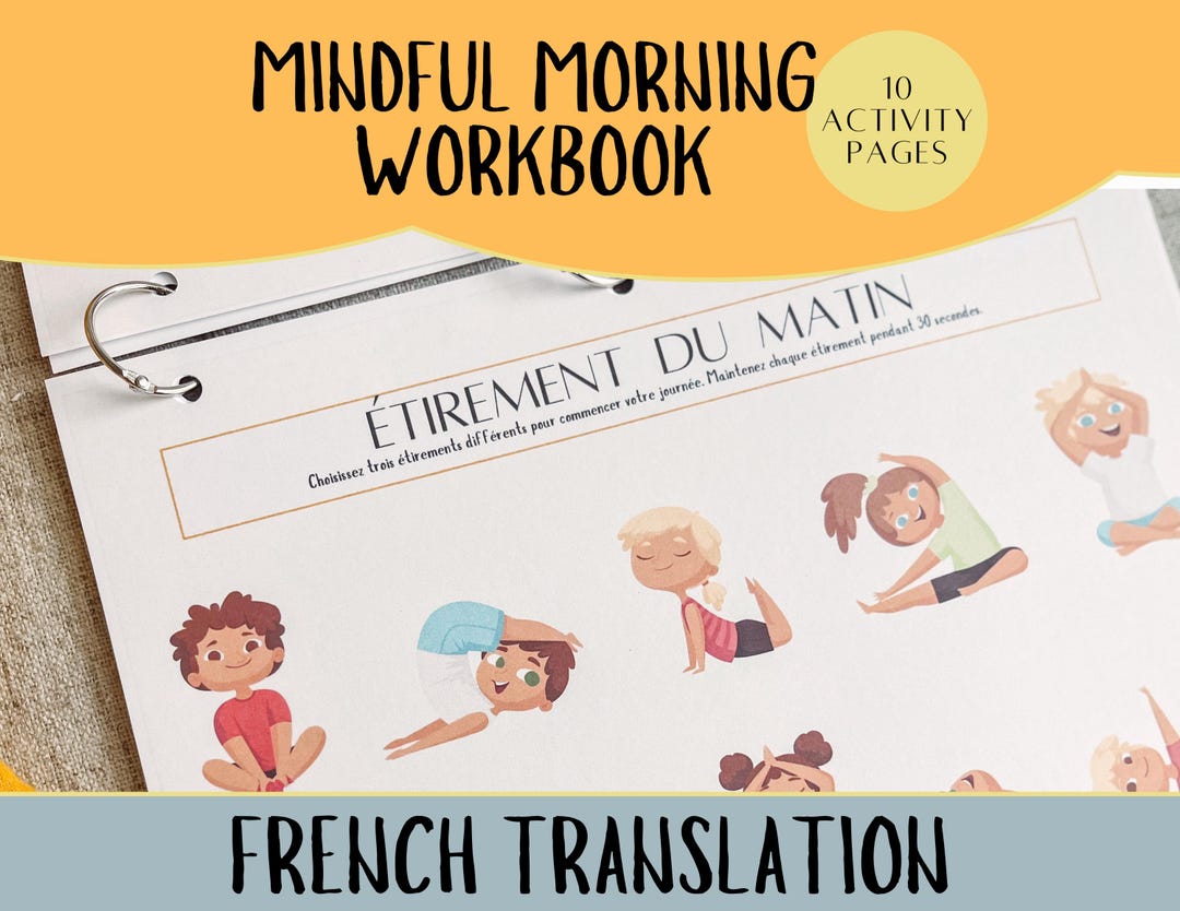 French Kids' Mindful Morning Workbook: Routine, Affirmations (printable ...