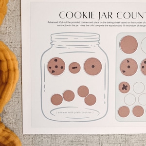 Cookie Jar Counting - Addition and Subtraction - Busy Binder Insert ...