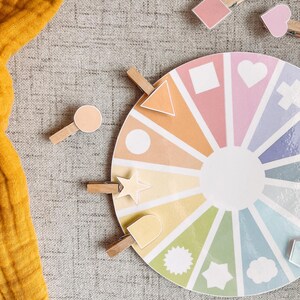Color Wheel Shape Matching Game: Fine Motor Skills Activity (printable ...