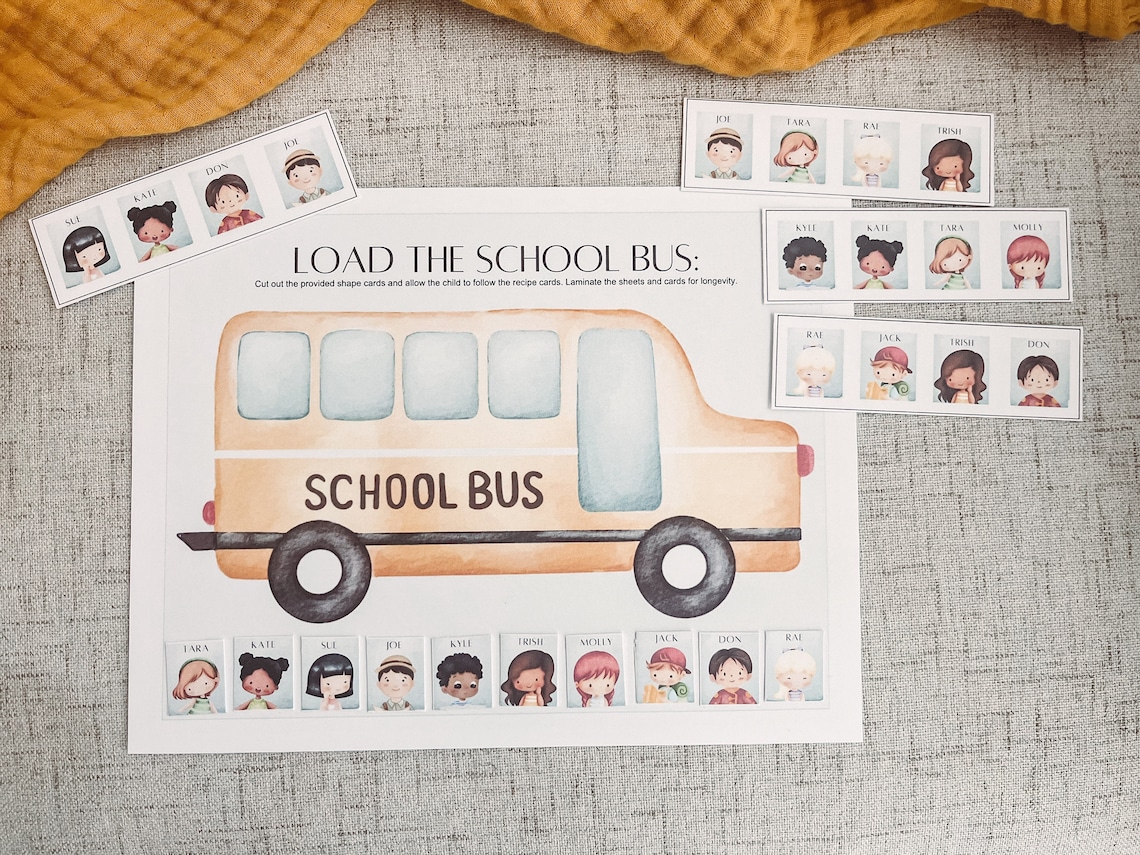 Load the Bus Activity - Preschool Pattern Practice - Wheels on the Bus ...
